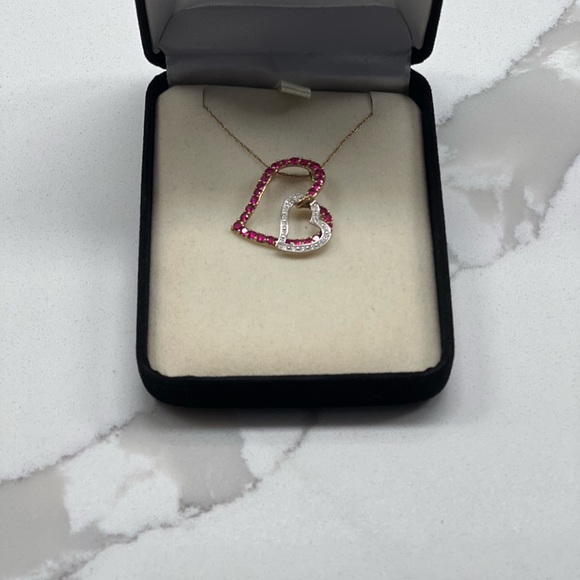 Kay Jewelers | Jewelry | Kay Jewelers Double Heart Rubies Gold Necklace ...